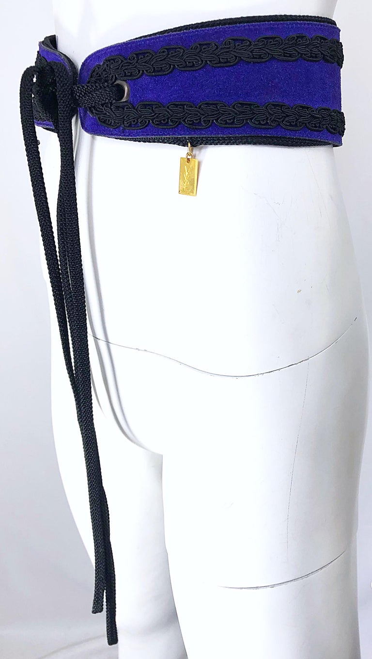 1970s Yves Saint Laurent YSL Russian Collection Purple Suede Vintage ...