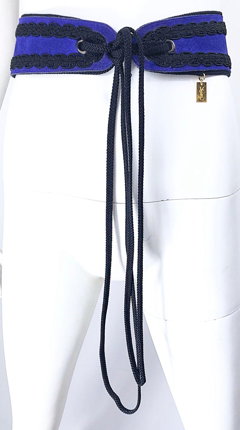 1970s Yves Saint Laurent YSL Russian Collection Purple Suede Vintage ...