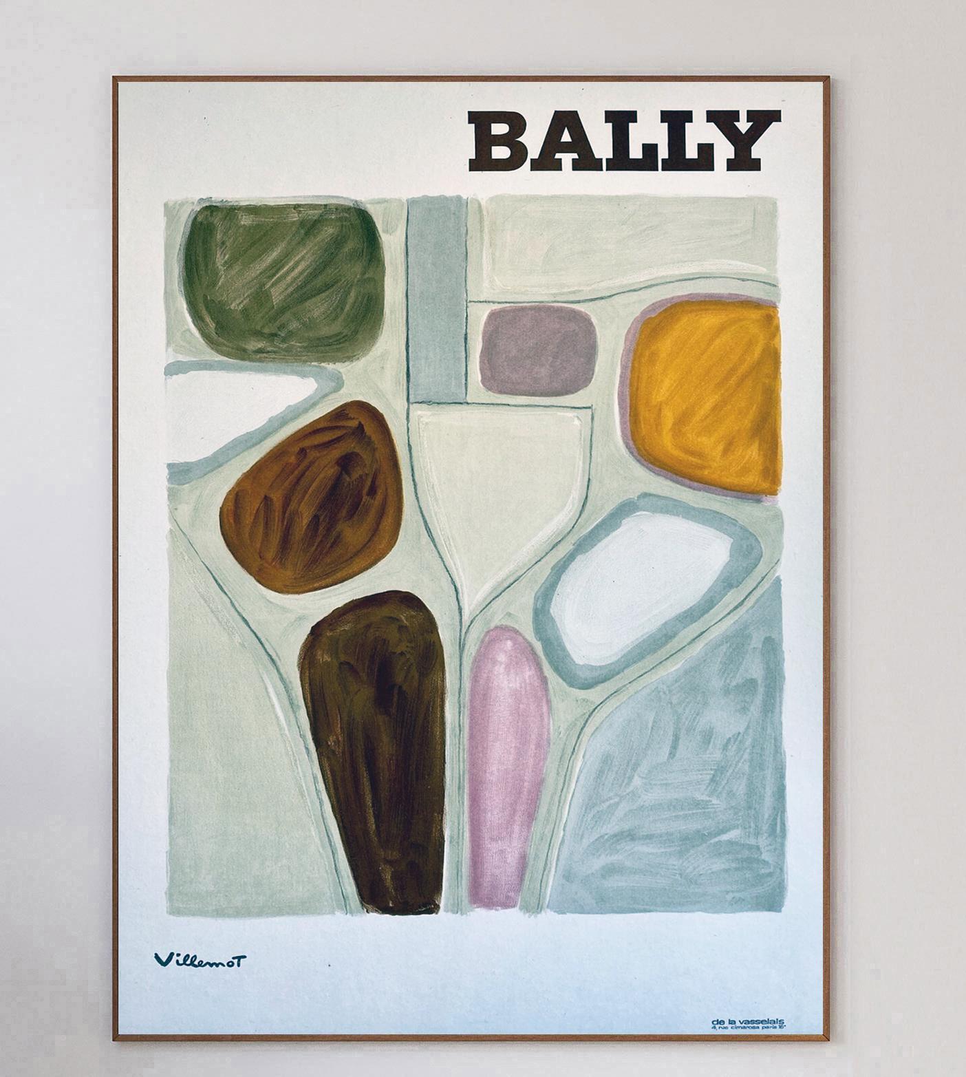 1971 Bally, Abstract Original Vintage Poster For Sale at 1stDibs