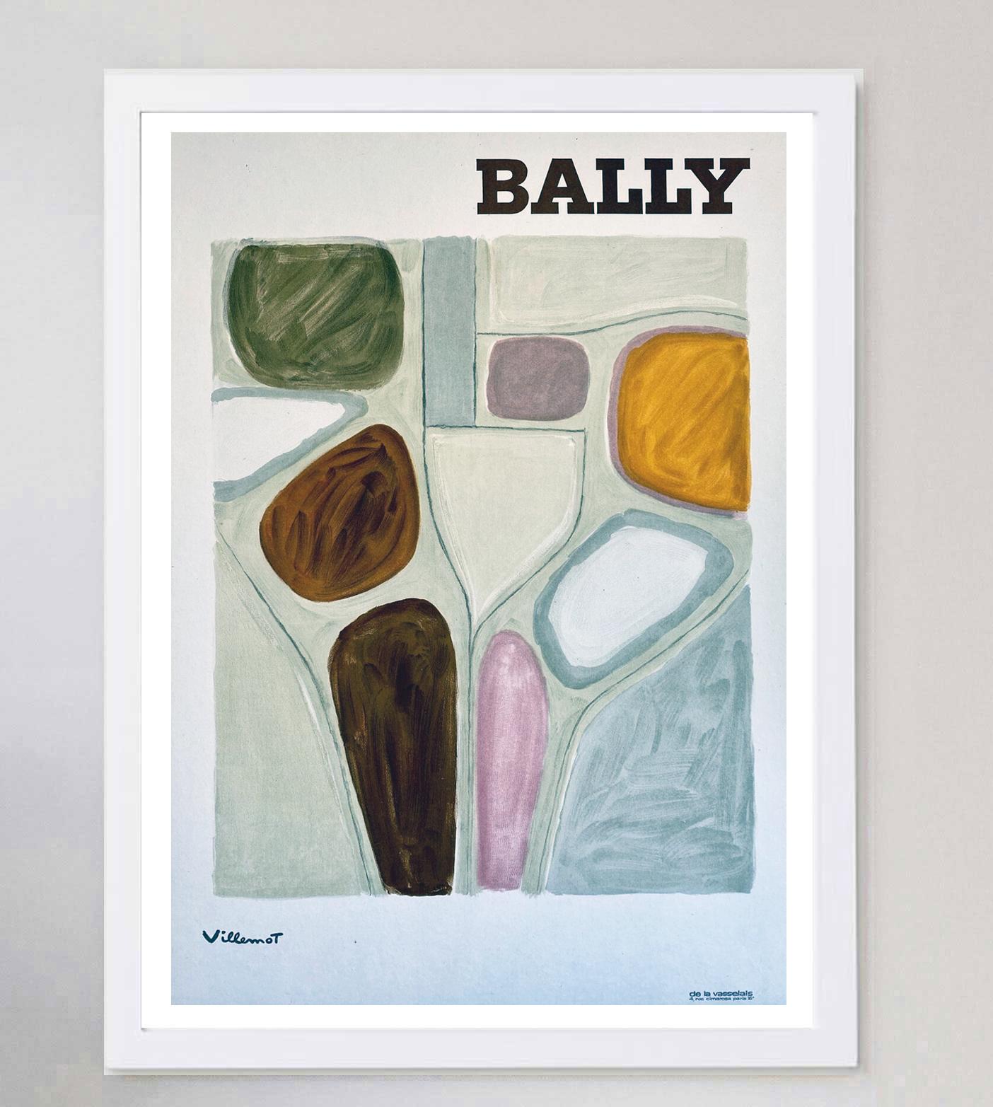 1971 Bally, Abstract Original Vintage Poster For Sale at 1stDibs