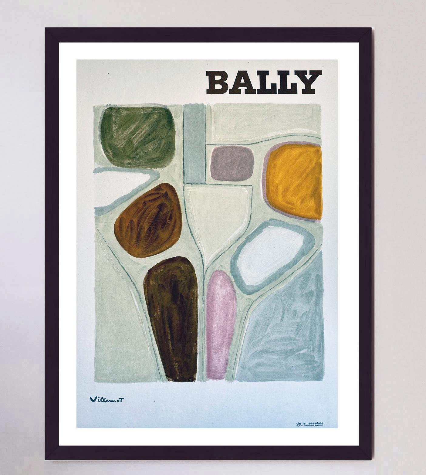 1971 Bally, Abstract Original Vintage Poster For Sale at 1stDibs