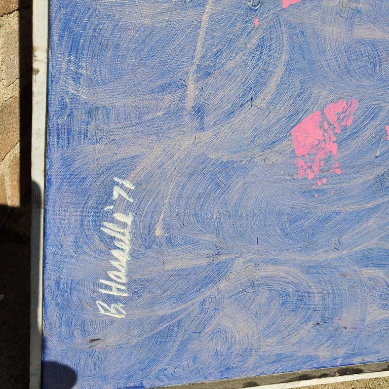 1971 Original Oil on Canvas by Artist Bruce Hasselle, Signed and Dated ...