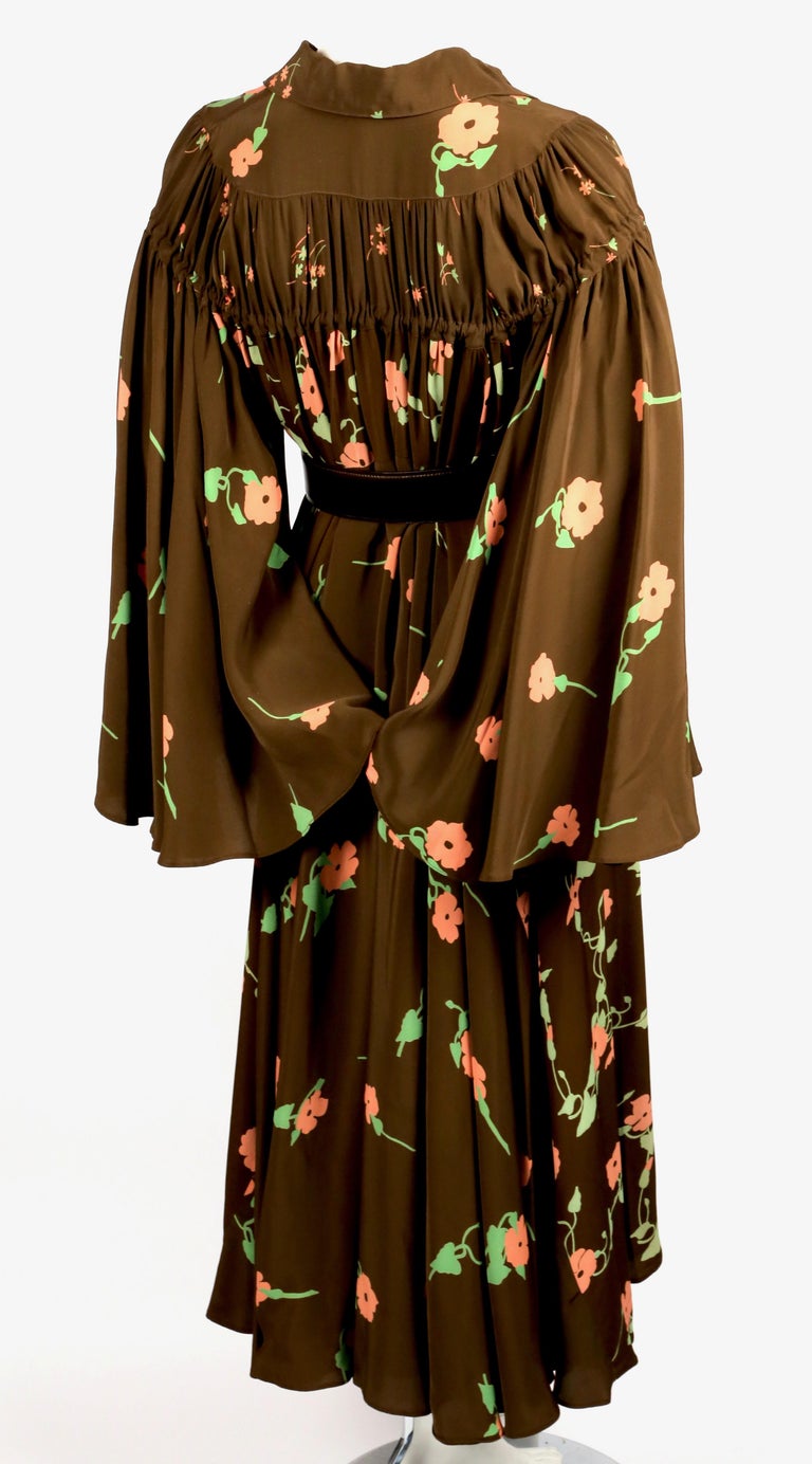 1971 OSSIE CLARK for QUORUM dress with 'Busy Lizzie' print by CELIA ...