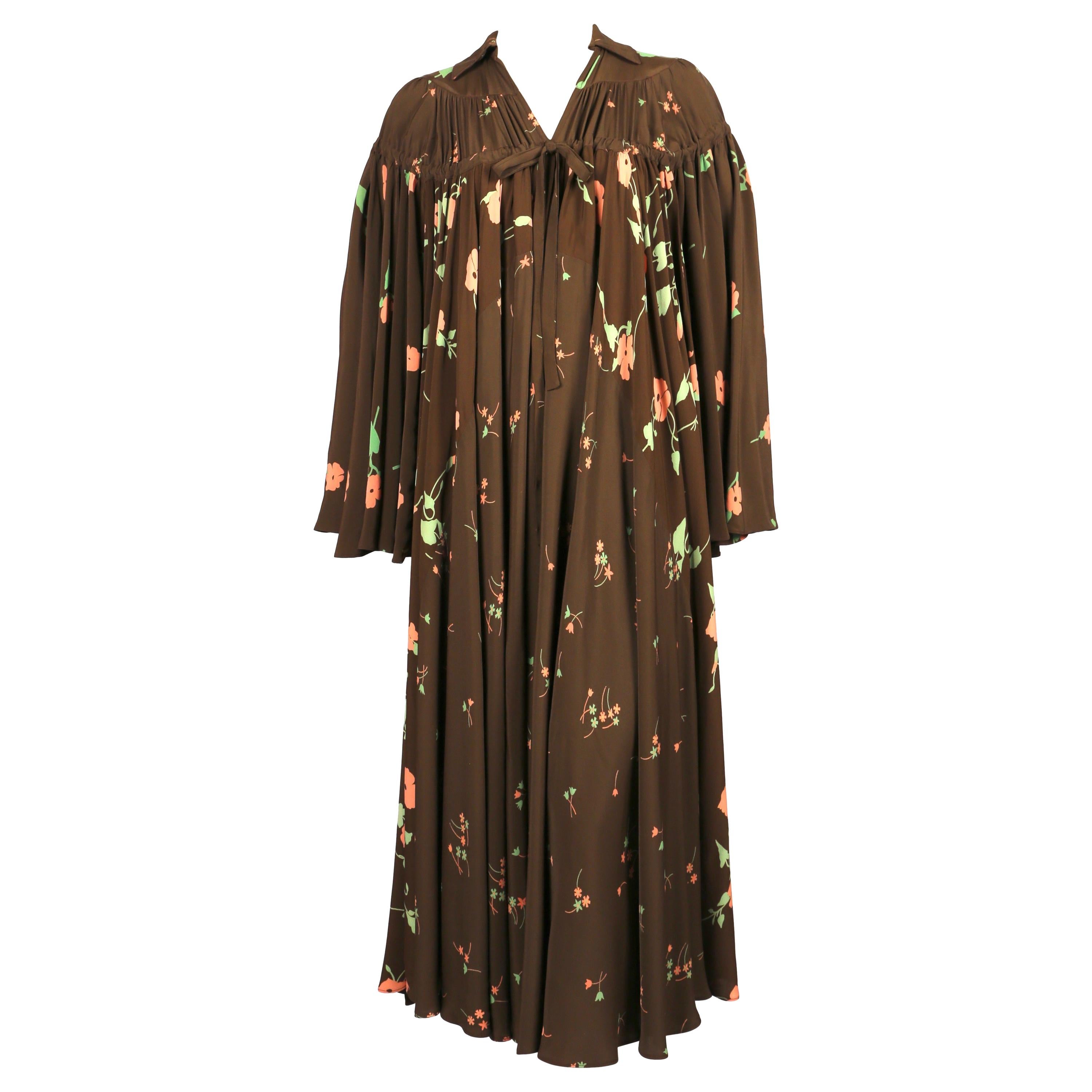 1970s Radley Burgundy V neck Maxi Dress For Sale at 1stDibs