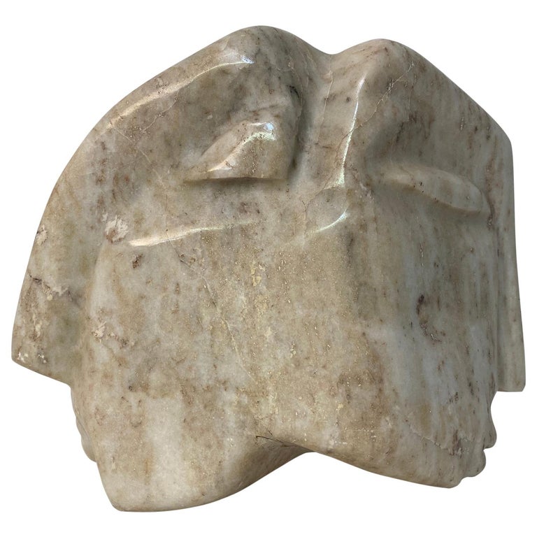 1973 Double Head Marble Sculpture For Sale at 1stDibs