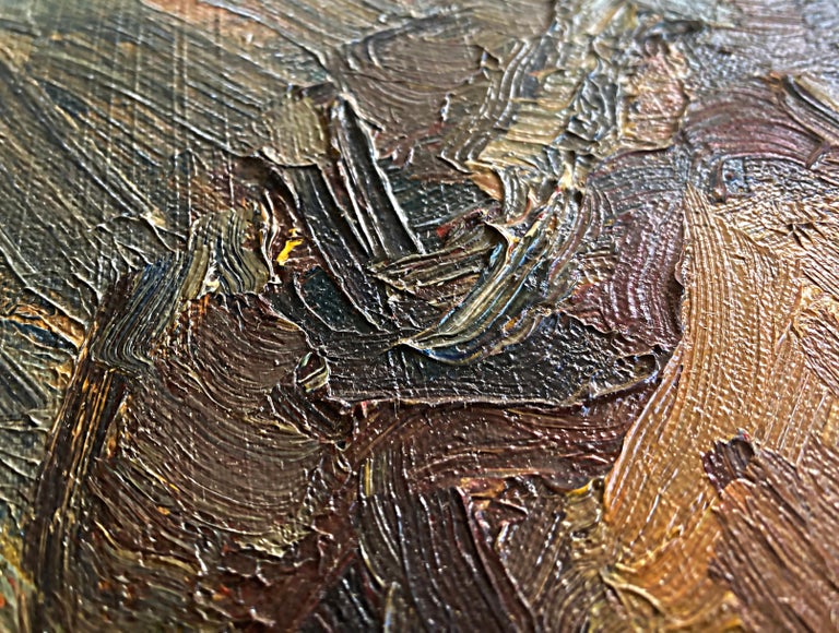 1973 Figurative Abstract Oil Painting by Warren Fischer, Signed For ...