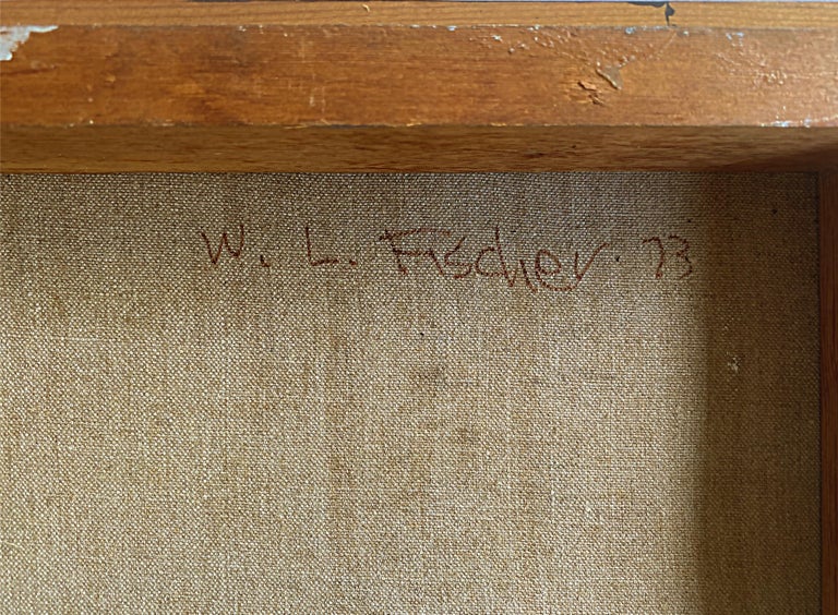 1973 Figurative Abstract Oil Painting by Warren Fischer, Signed For ...