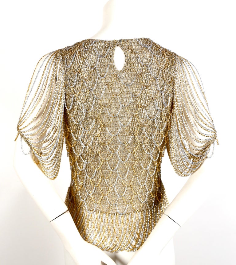 1973 LORIS AZZARO metal chainmail sweater For Sale at 1stDibs | metal ...