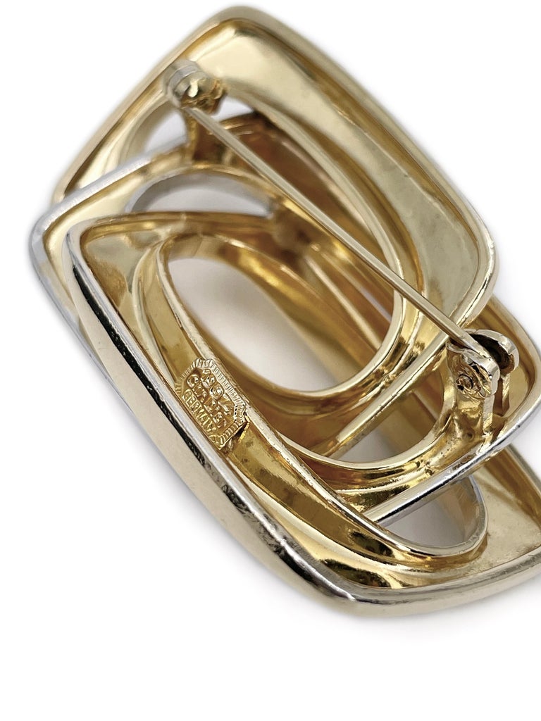 1974 Vintage Christian Dior Silver Gold Tone Abstract Pin Brooch For ...