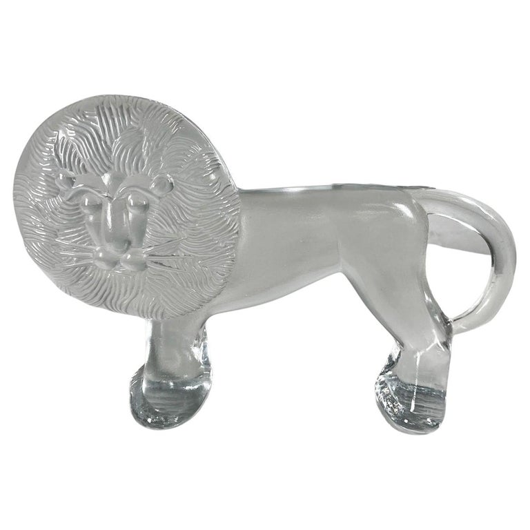 1975 Modern Art Glass LION Table Sculpture Bertil Vallien for Kosta ...