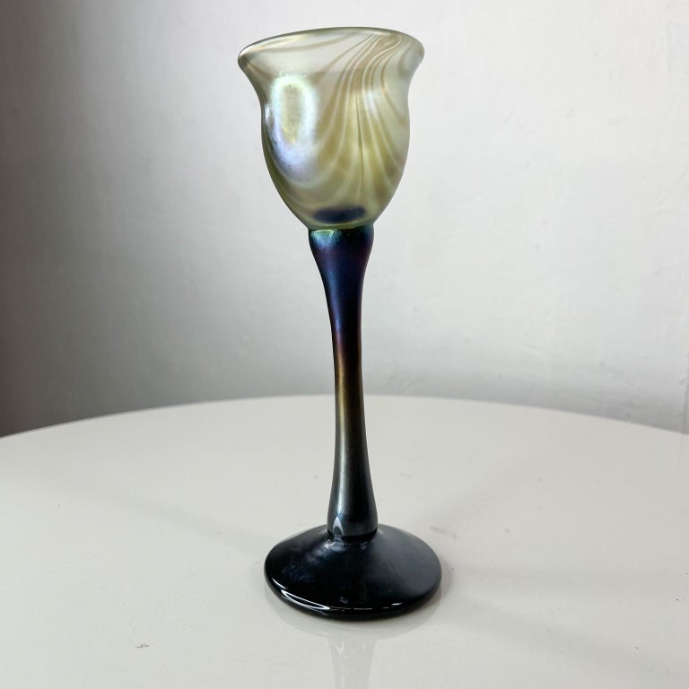 1975 Studio Art Glass Tall Stem Handmade by California Artist Norm ...