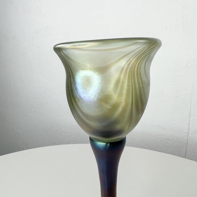 1975 Studio Art Glass Tall Stem Handmade by California Artist Norm ...