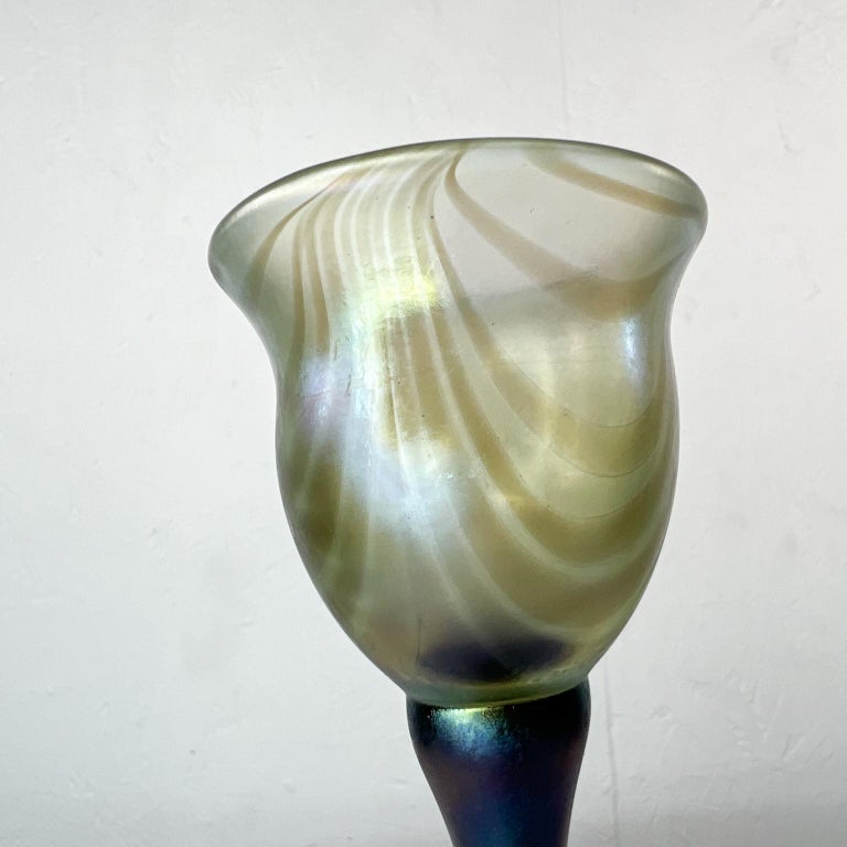 1975 Studio Art Glass Tall Stem Handmade by California Artist Norm ...