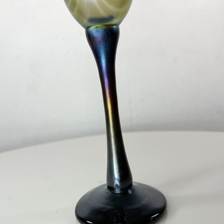 1975 Studio Art Glass Tall Stem Handmade by California Artist Norm ...