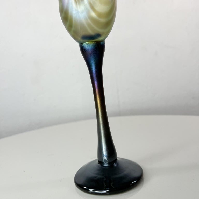 1975 Studio Art Glass Tall Stem Handmade by California Artist Norm ...