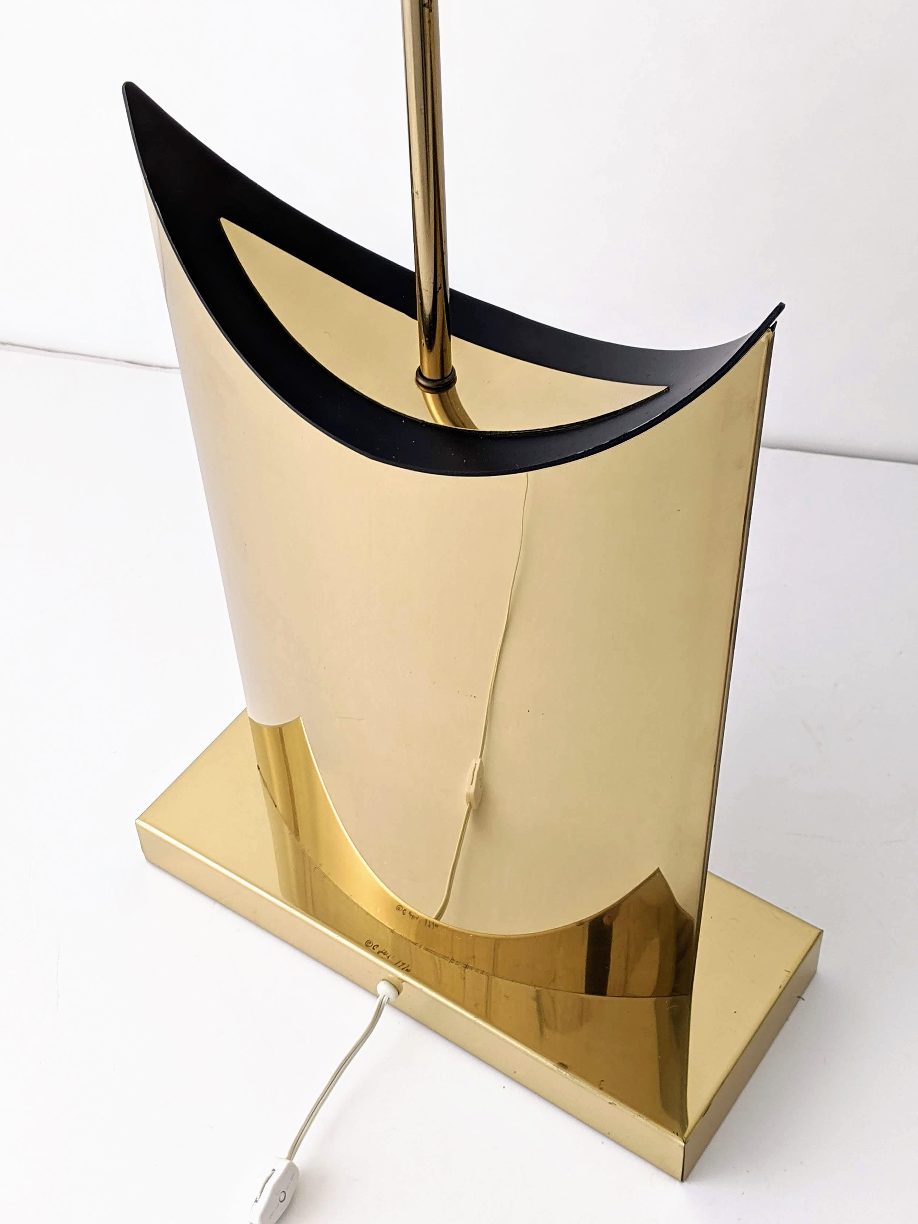 1976 Curtis Jere Huge Brass-Plated Table Lamp, USA at 1stDibs | curtis ...