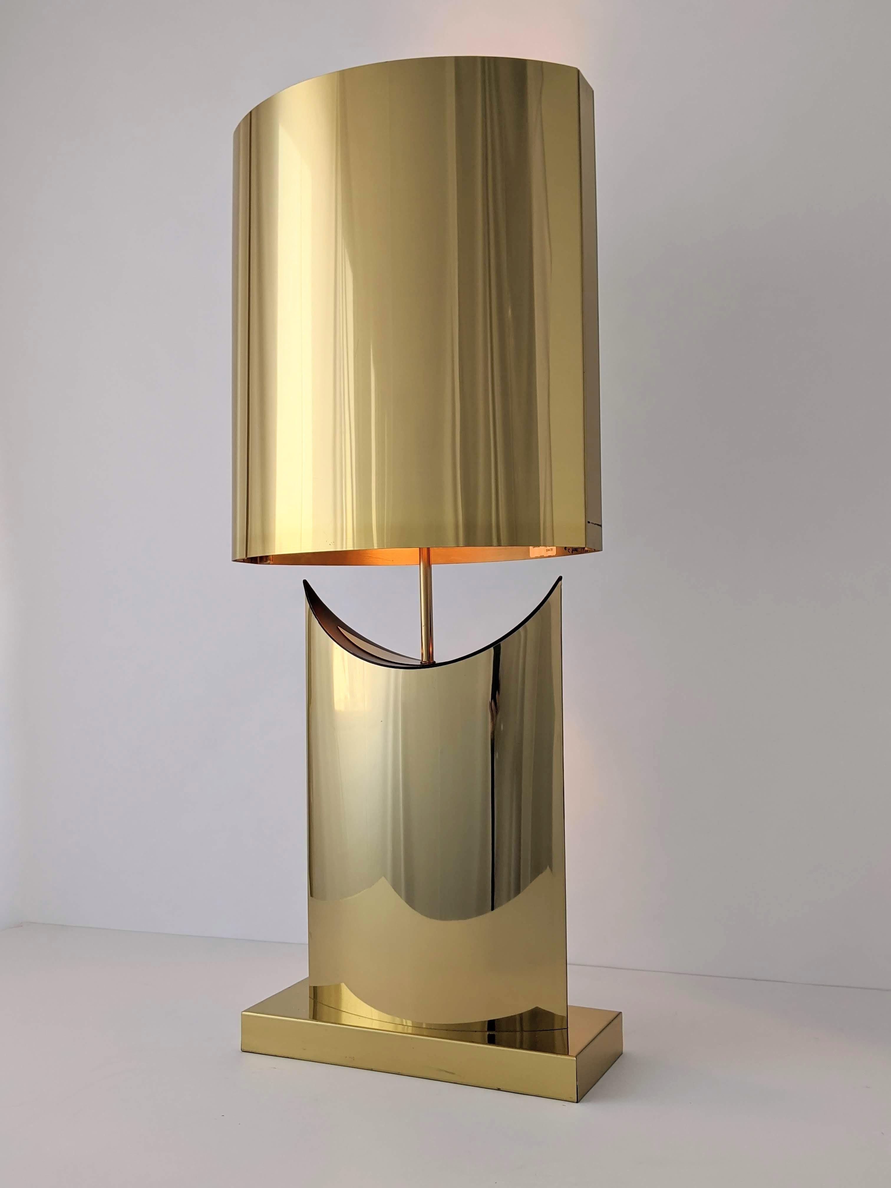 1976 Curtis Jere Huge Brass-Plated Table Lamp, USA at 1stDibs | curtis ...