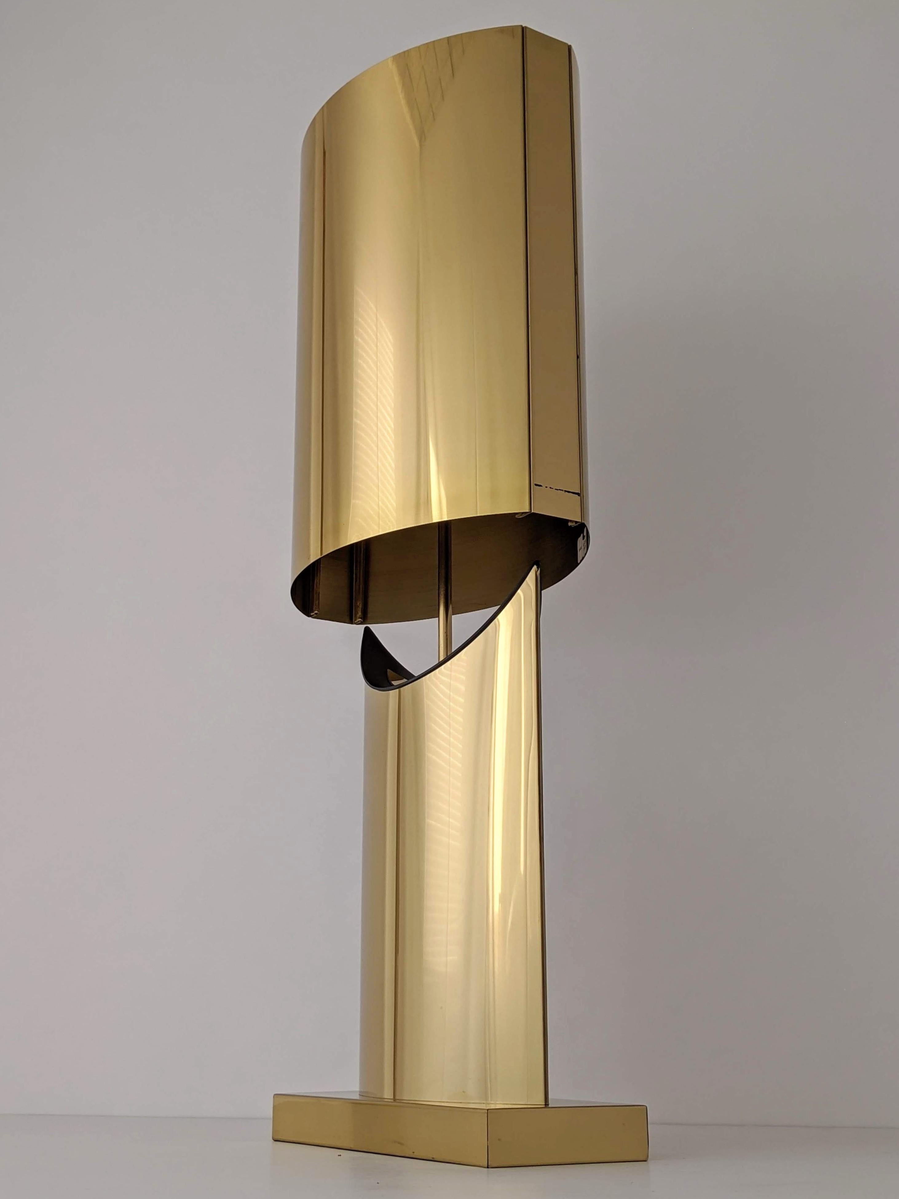 1976 Curtis Jere Huge Brass-Plated Table Lamp, USA at 1stDibs | curtis ...