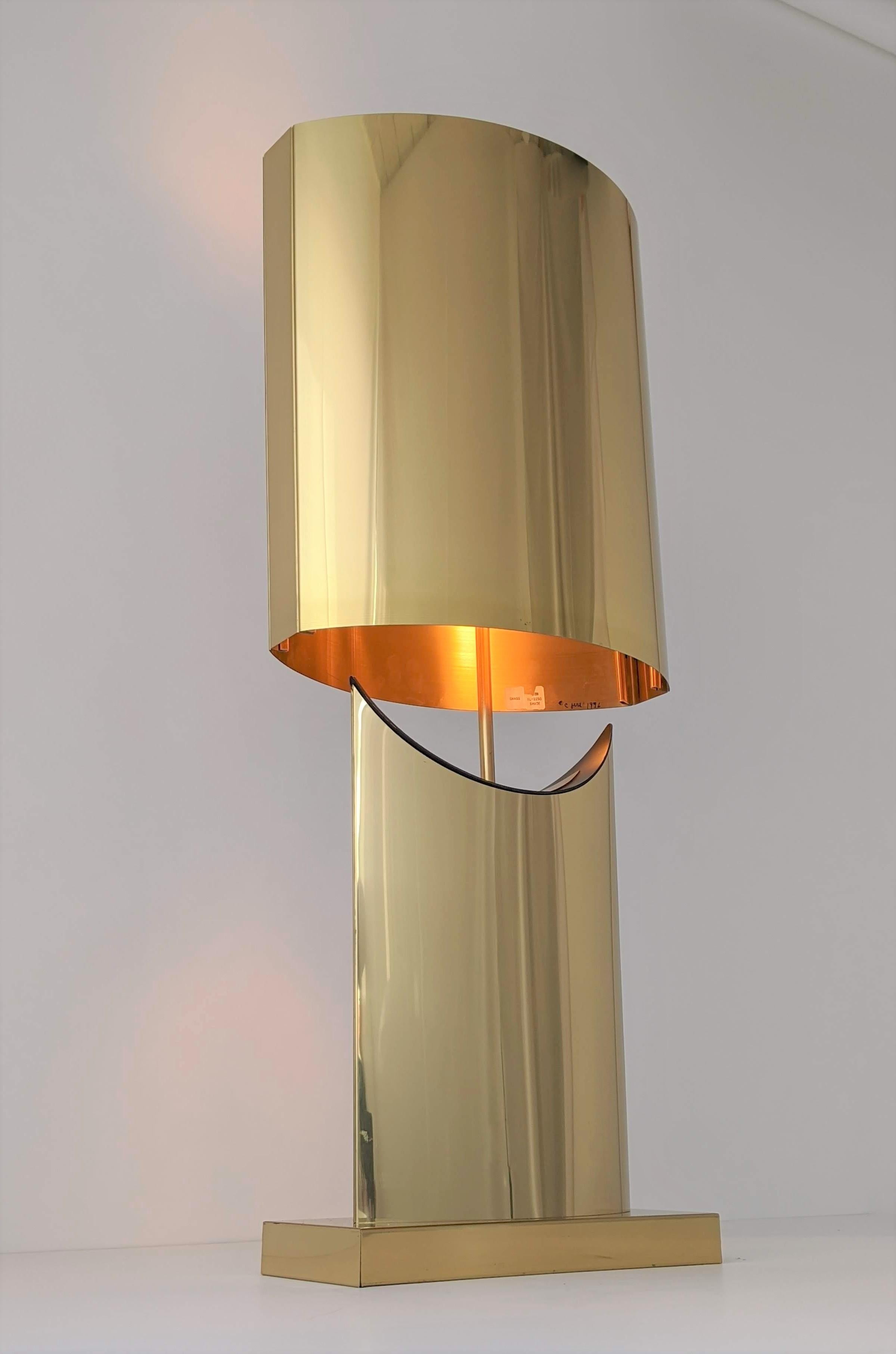 1976 Curtis Jere Huge Brass-Plated Table Lamp, USA at 1stDibs | curtis ...