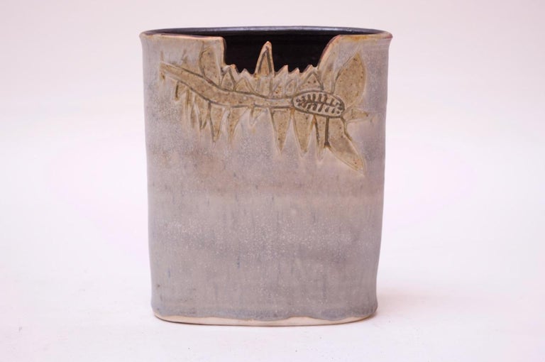 1976 Pale Blue Matte Glaze Studio Stoneware Vase by Pollack For Sale at ...