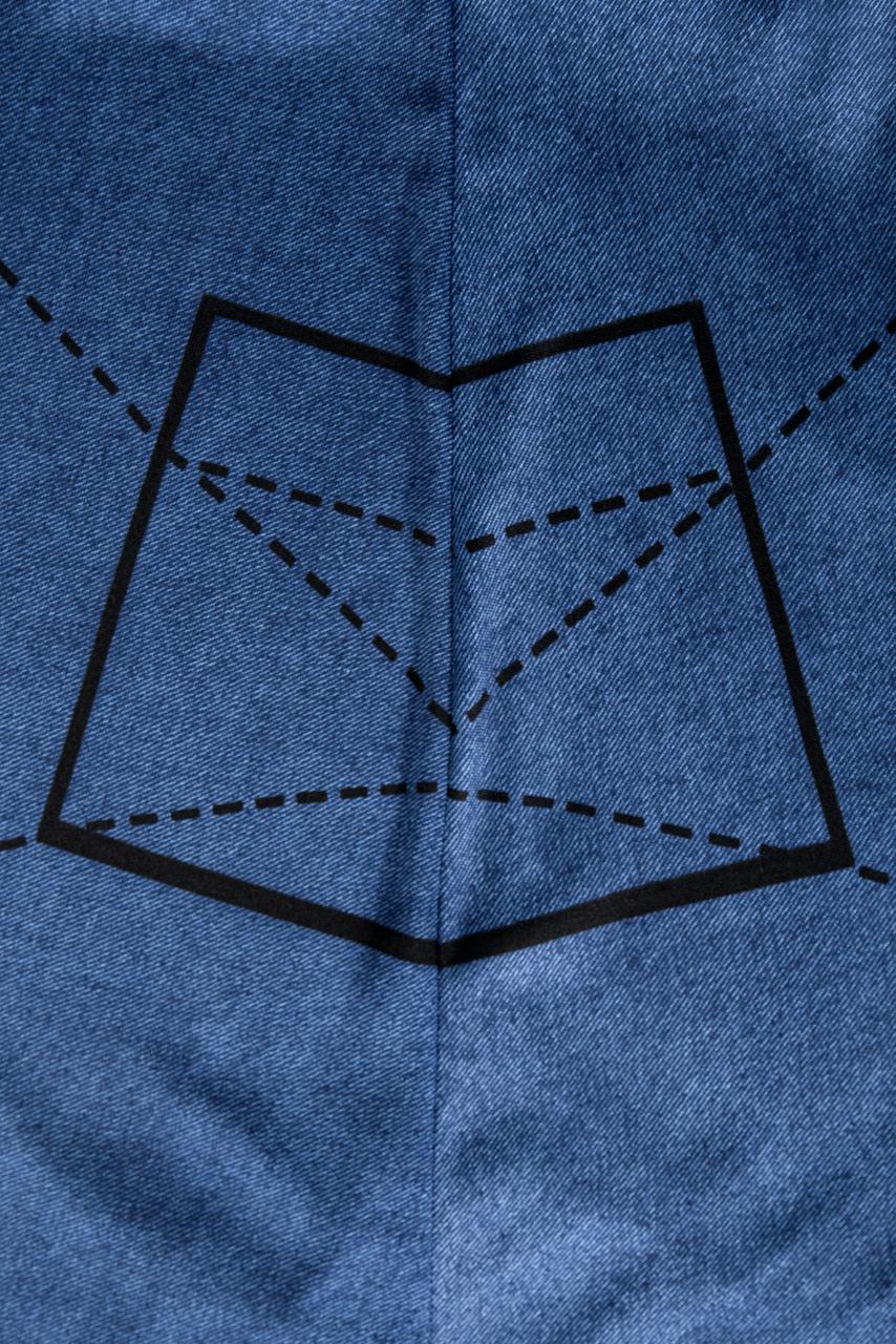 1976 Roberta di Camerino "Hippie" Blue Jersey Trompe l'Oeil Print Maxi ...