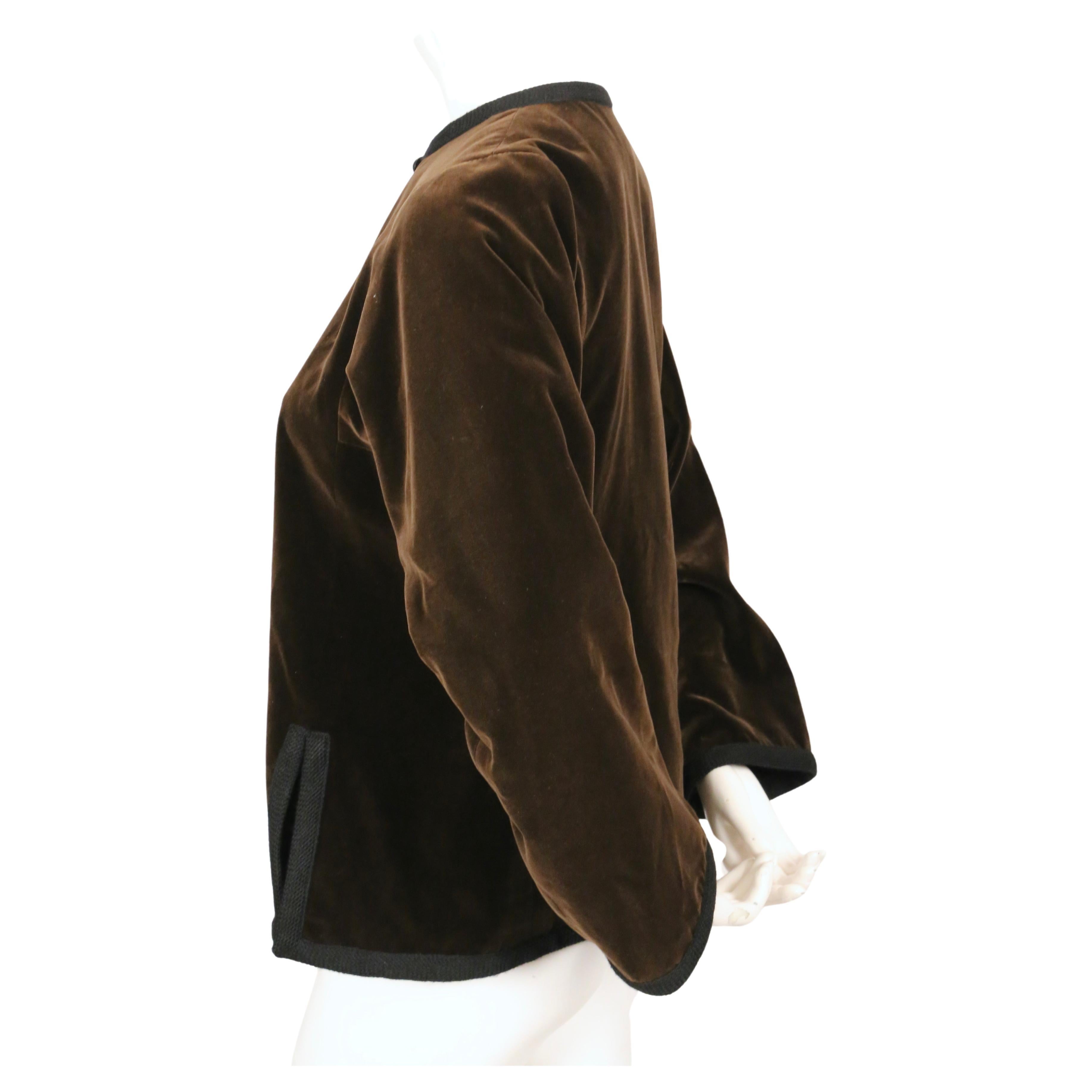 1976 YVES SAINT LAURENT Russian collection brown velvet jacket with ...