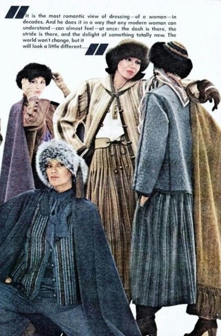 1976 YVES SAINT LAURENT 'Russian collection' striped wool coat at ...