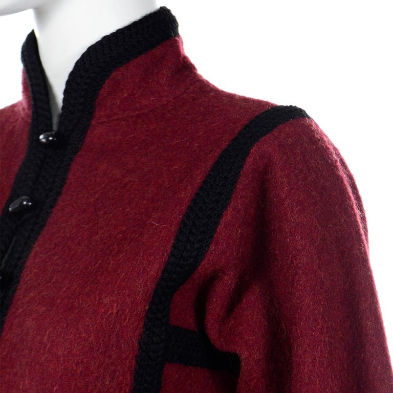 1976 Yves Saint Laurent Burgundy Wool Documented Russian Inspired ...