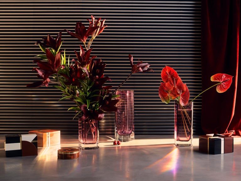 1977 Crystal Vase Amethyst Small by Greg Natale For Sale at 1stDibs