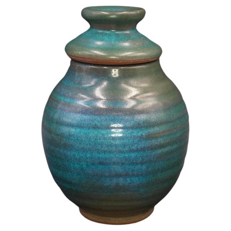 1977 Harding Black Turquoise Ginger Jar For Sale at 1stDibs