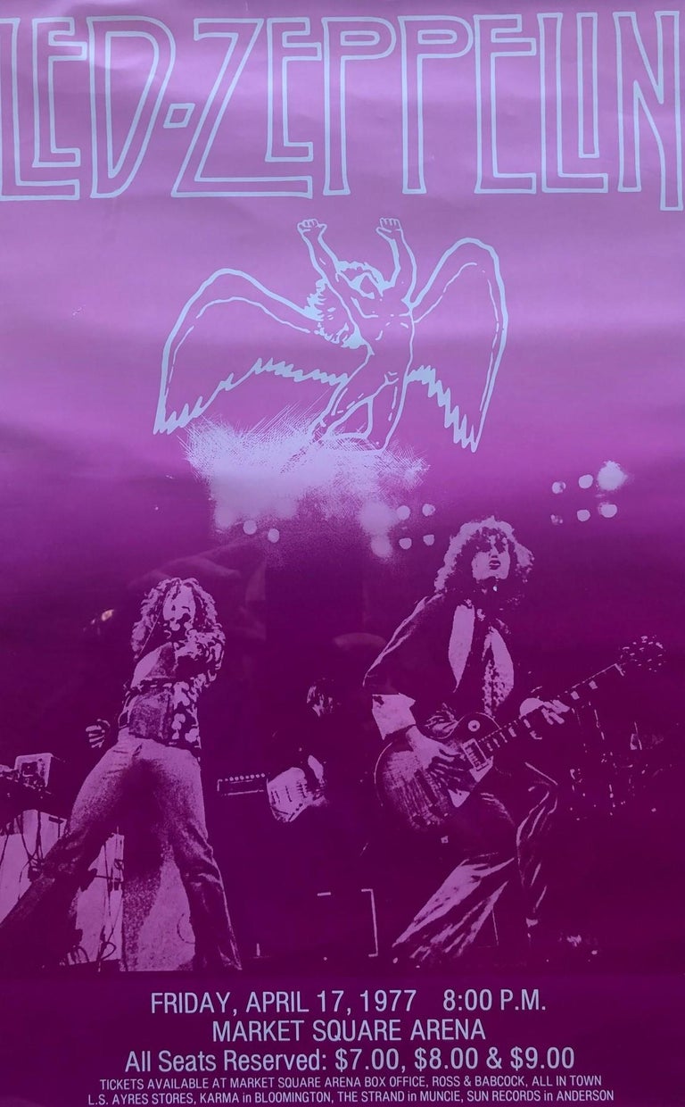 1977 Led Zeppelin Vintage Concert Poster Live at Market Square Arena at ...