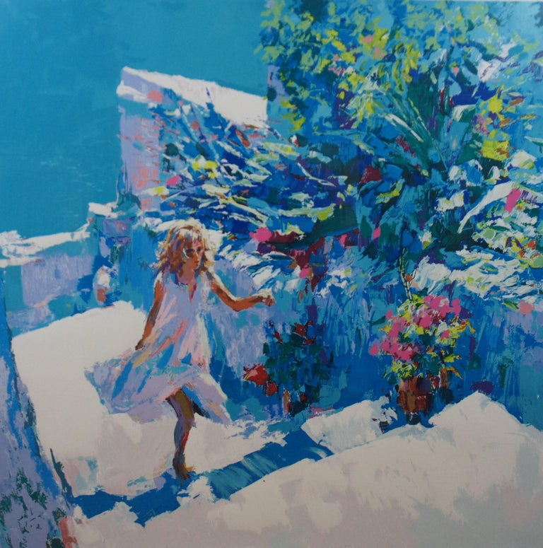 1977 Nicola Simbari Italian Taormina Botanical Seascape Serigraph ...