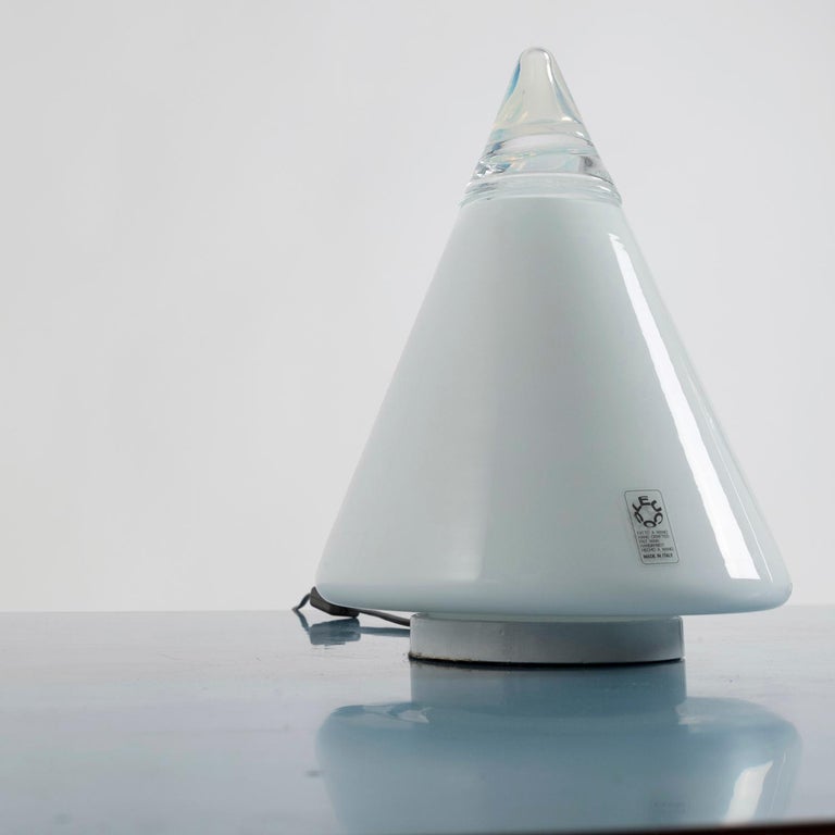 1977 Pair of "Rio" Table Lamps, Giusto Toso for Leucos, White and Clear ...