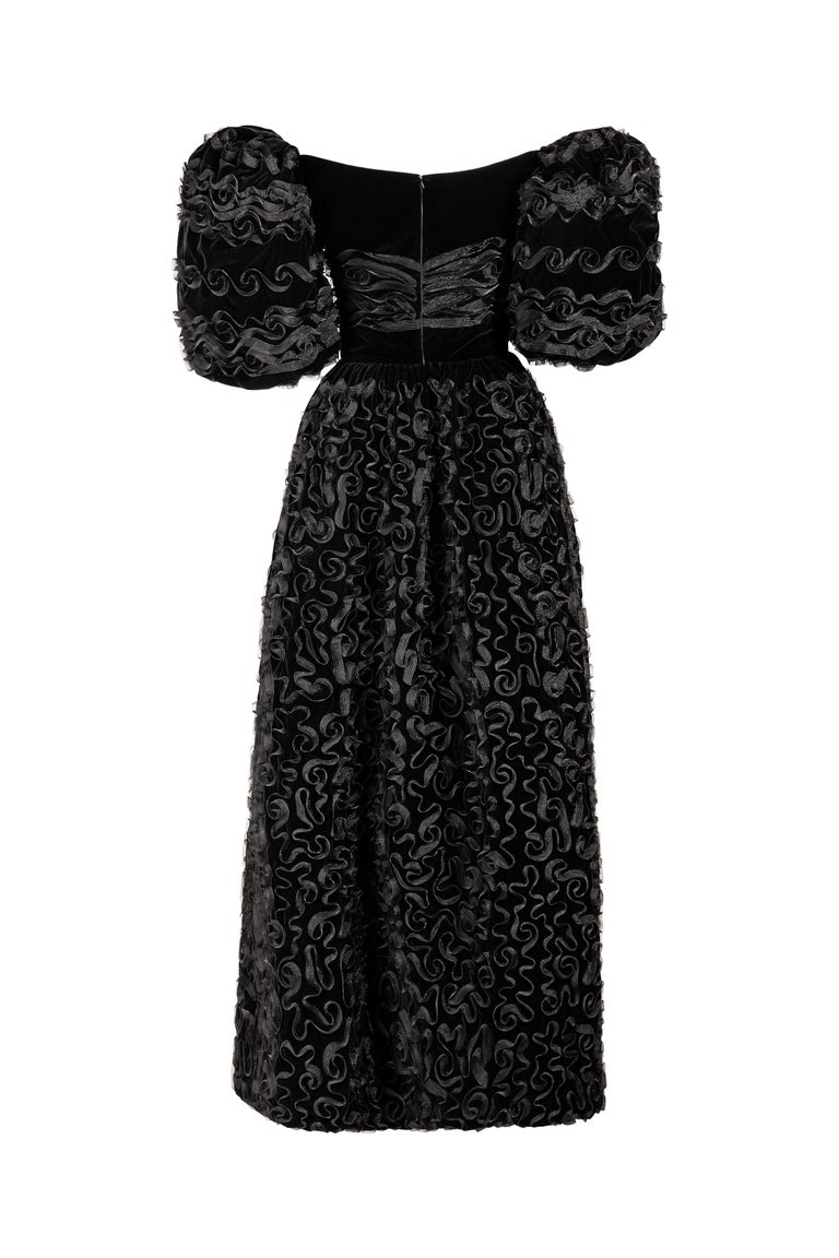 1978 Bill Blass Ribbonwork Evening Gown For Sale at 1stDibs