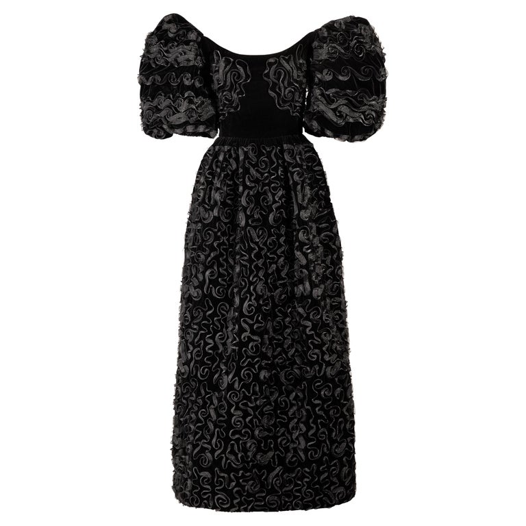 1978 Bill Blass Ribbonwork Evening Gown For Sale at 1stDibs