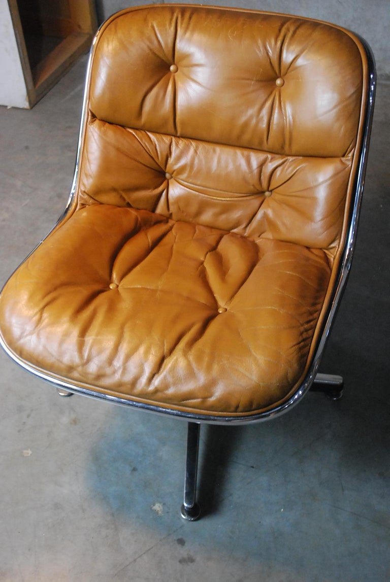 1978 Mid-Century Modern Armless Executive Chairs by Charles Pollock for ...