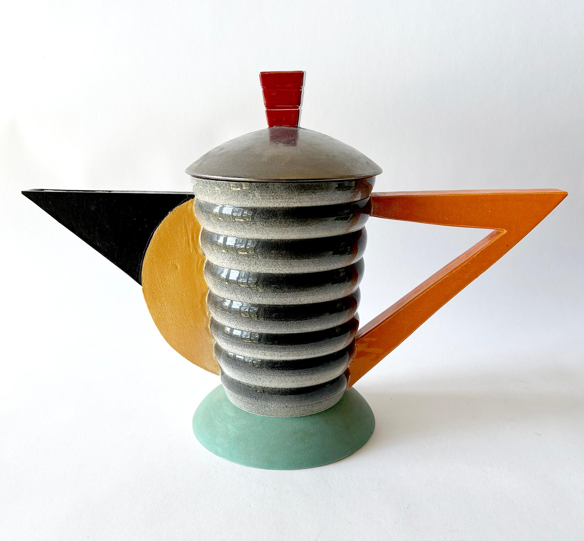 1978 Peter Shire Earthenware Post Modern Memphis Group Teapot For Sale ...