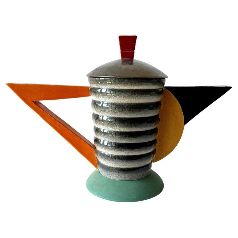 1978 Peter Shire Earthenware Post Modern Memphis Group Teapot For Sale ...