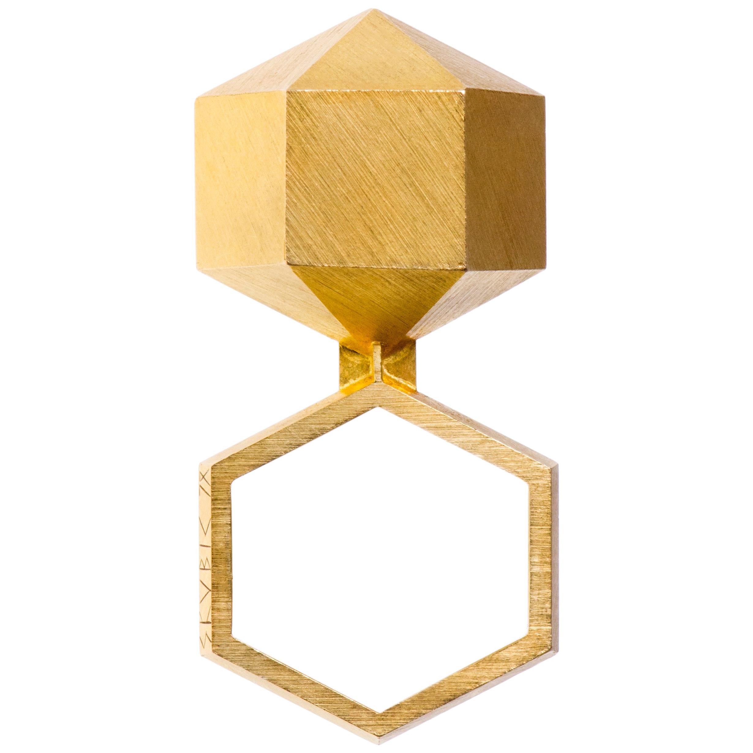 Antonio Bernardo Tessera Textured Gold Geometric Ring at 1stDibs