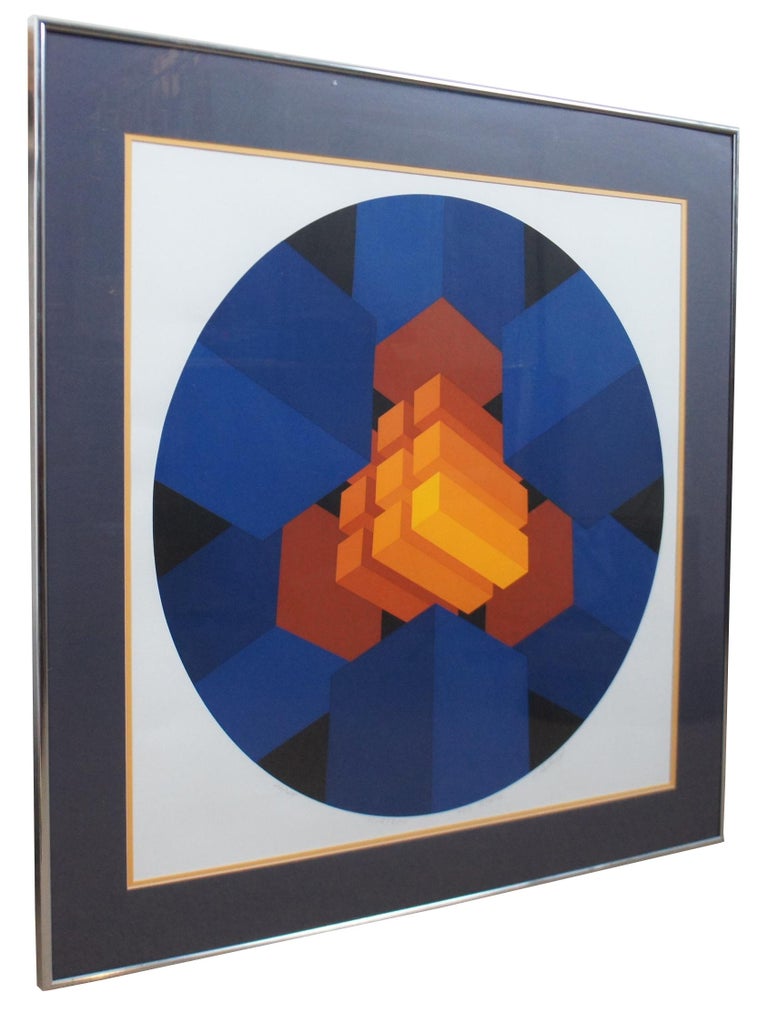 1979 Brian Halsey Novatron 3rd State Modern Serigraph Print Op Art ...
