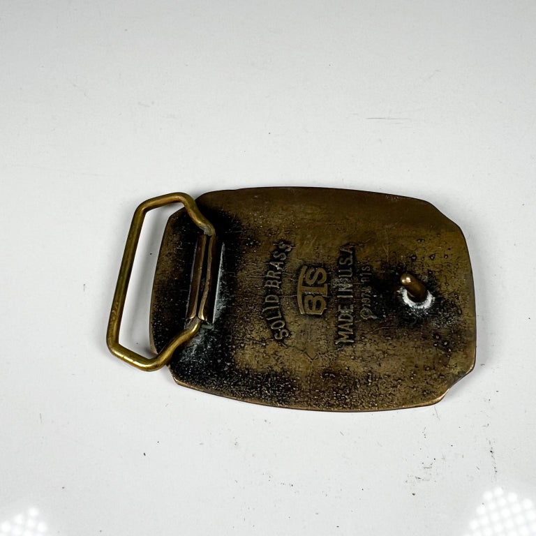 1979 Bts Vintage Solid Brass Belt Buckle Horses For Sale at 1stDibs