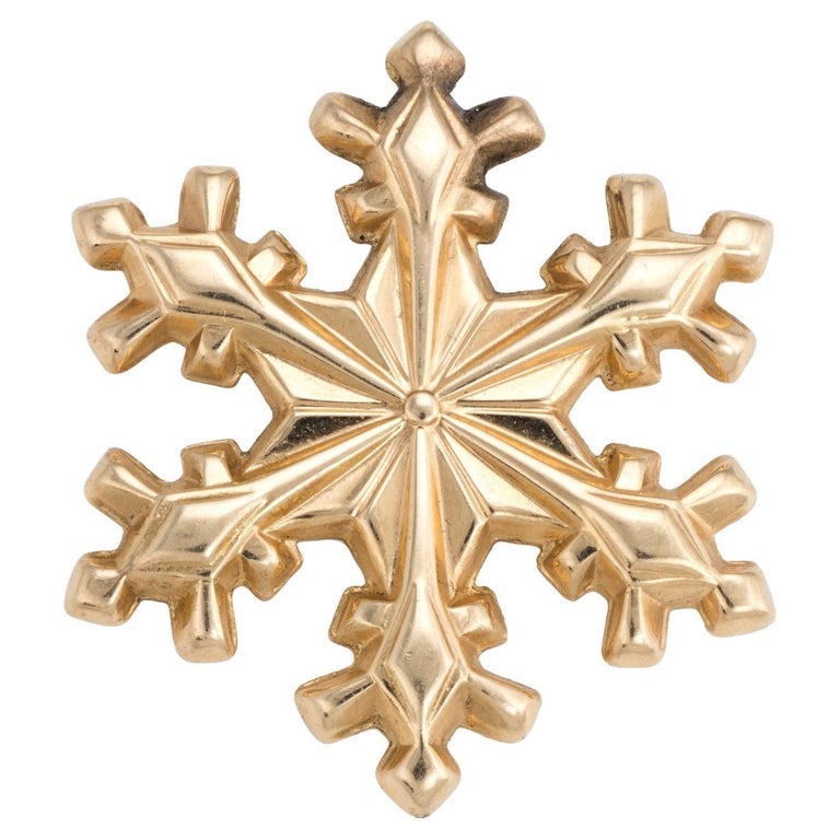 1979 Gorham Snowflake Pendant Charm Vintage 14k Yellow Gold Estate ...