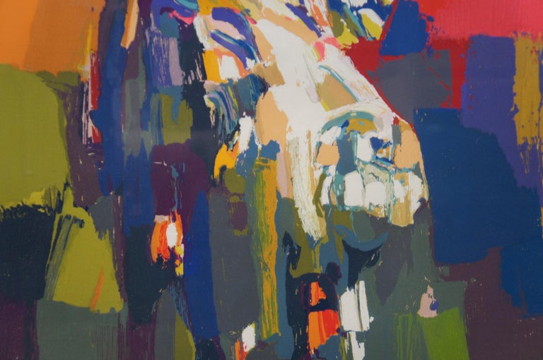 1979 Nicola Simbari Clown a l’ombrelle Serigraph Woman Umbrella For ...