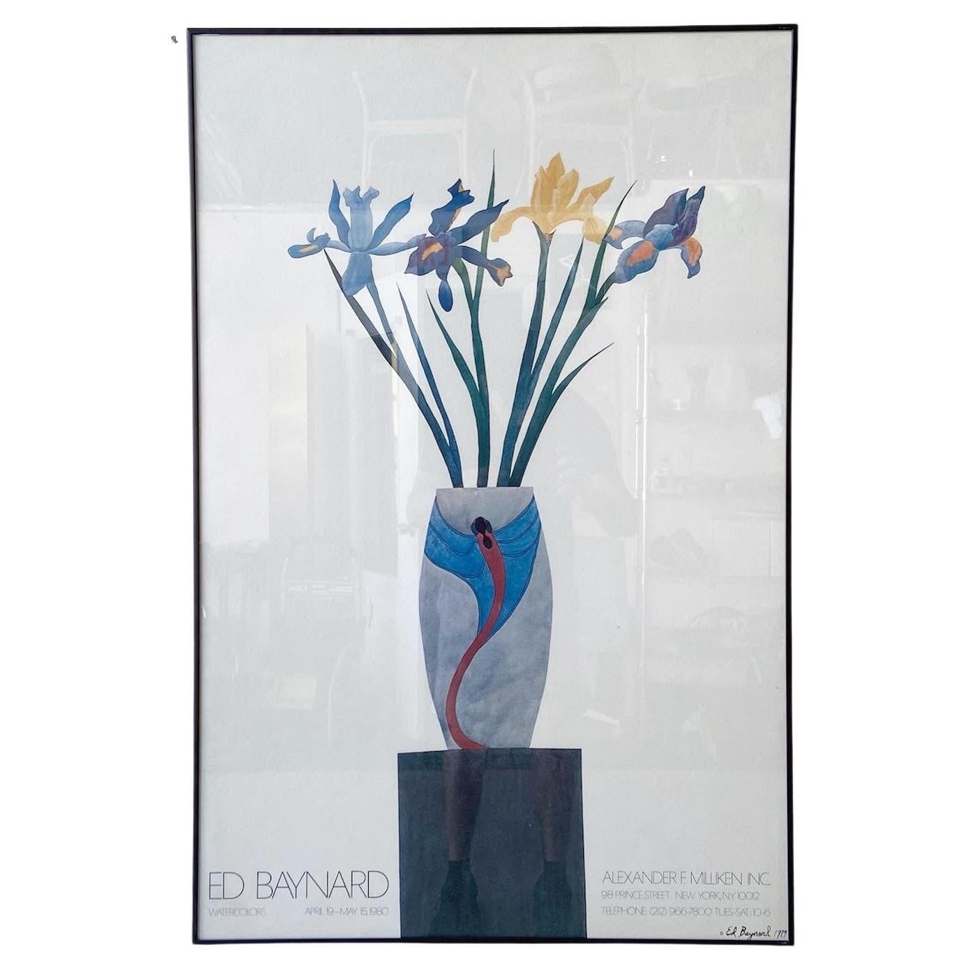 1979 Signed Framed Exhibition Poster Titled “Watercolors” by Ed Baynard ...