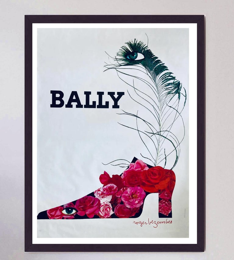 1980 Bally, Plume Original Vintage Poster For Sale at 1stDibs