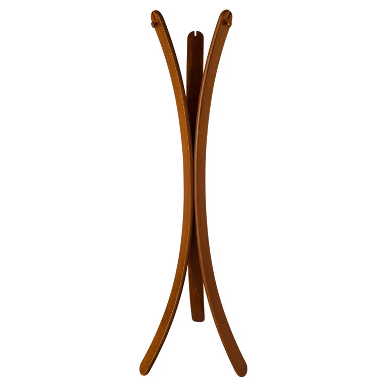 1980, Curved Wood Vintage Coat Rack For Sale at 1stDibs