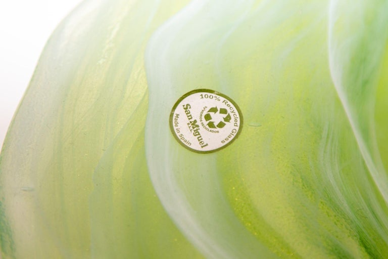 1980, Green Art Glass Platter Made in Spain For Sale at 1stDibs