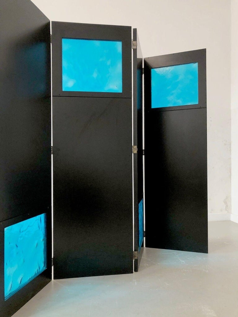 1980 Italian Screen with Venini Murano Glass by Ludovico Diaz De ...