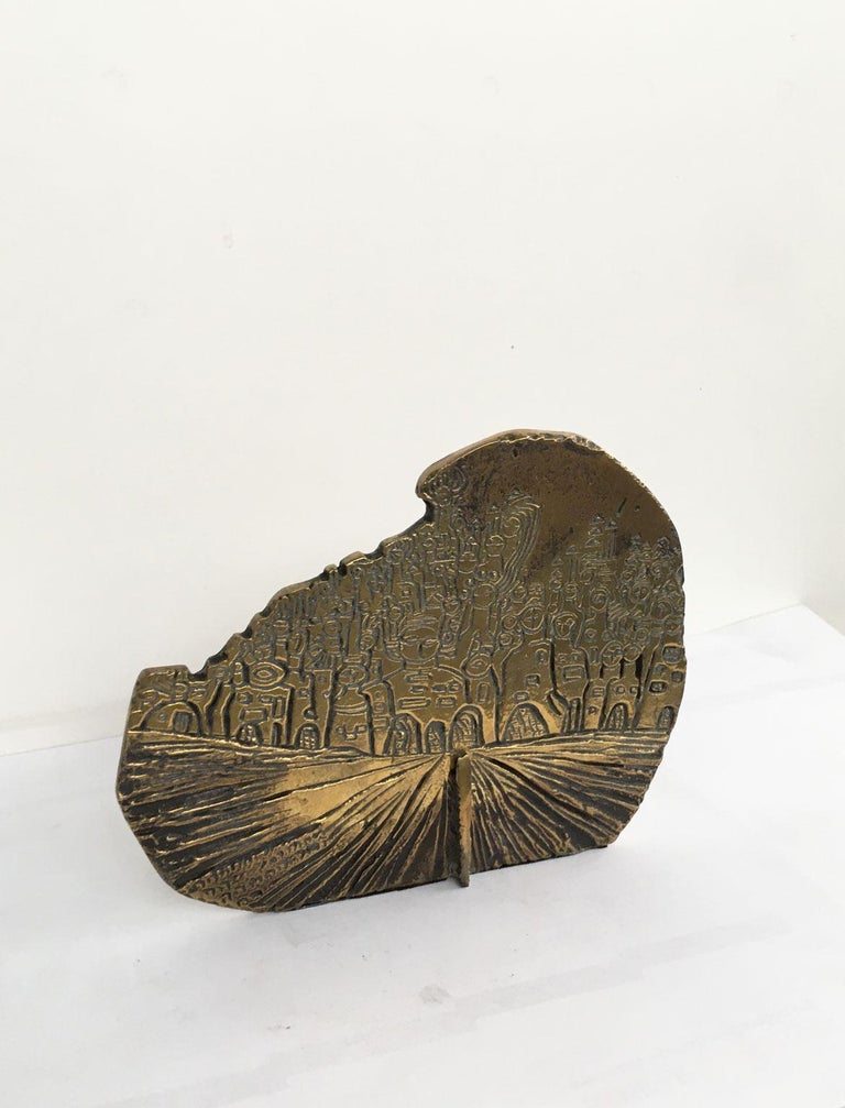 1980 Italy Bronze Abstract Sculpture by Luciana Matalon Gente E Dune ...