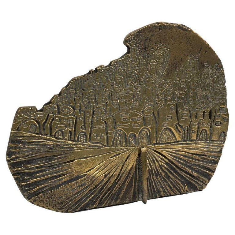 1980 Italy Bronze Abstract Sculpture by Luciana Matalon Gente E Dune ...